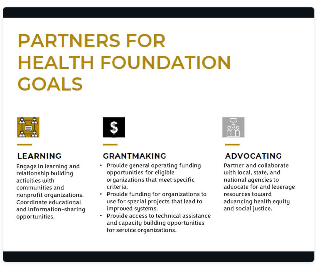 Foundation Goals – Partners for Health Foundation